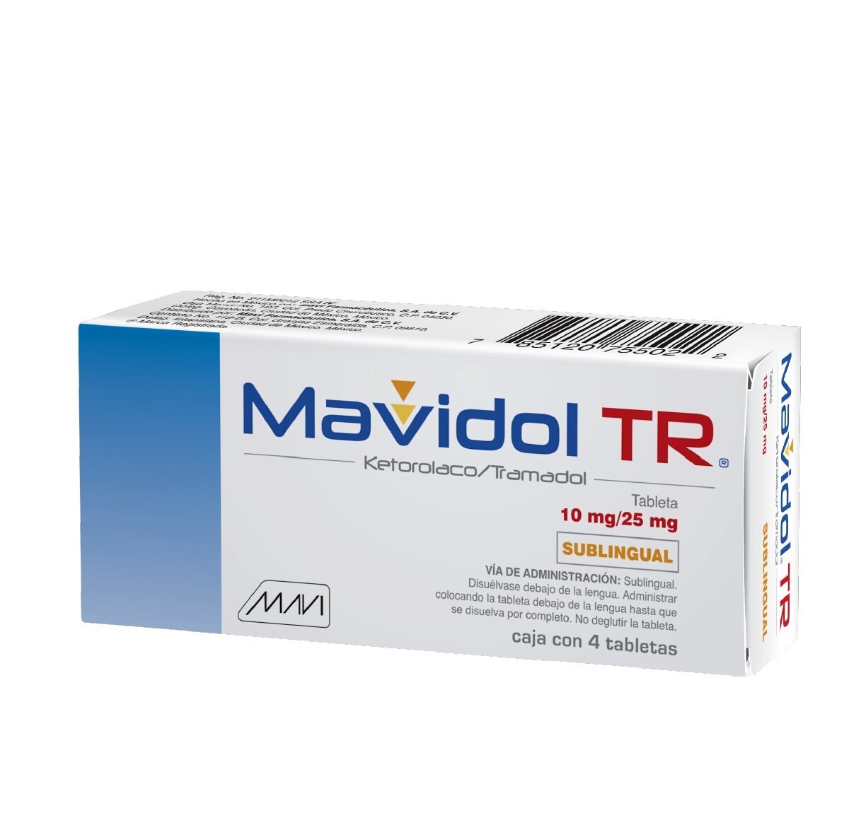 Mavidol TR Oral Sublingual 4 Tabletas