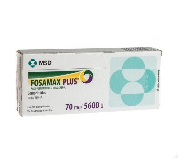 Fosamax Plus 70mg/5600UI oral 4 comprimidos