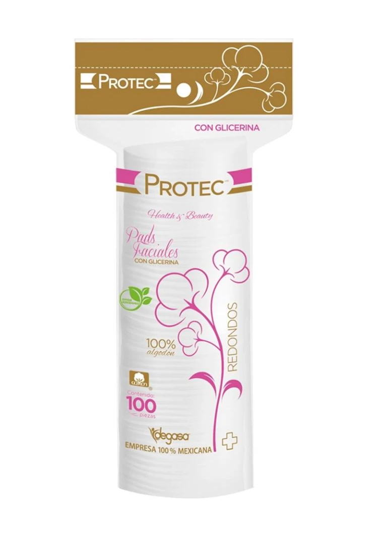 Pads Faciales con glicerina Protec 100pz