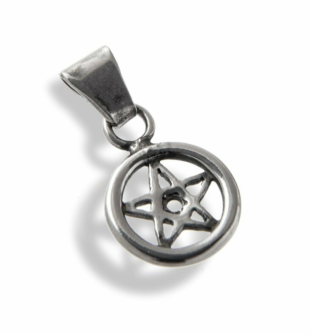 Tiny Upright Pentagram Pendant made from recycled Sterling Silver with ...