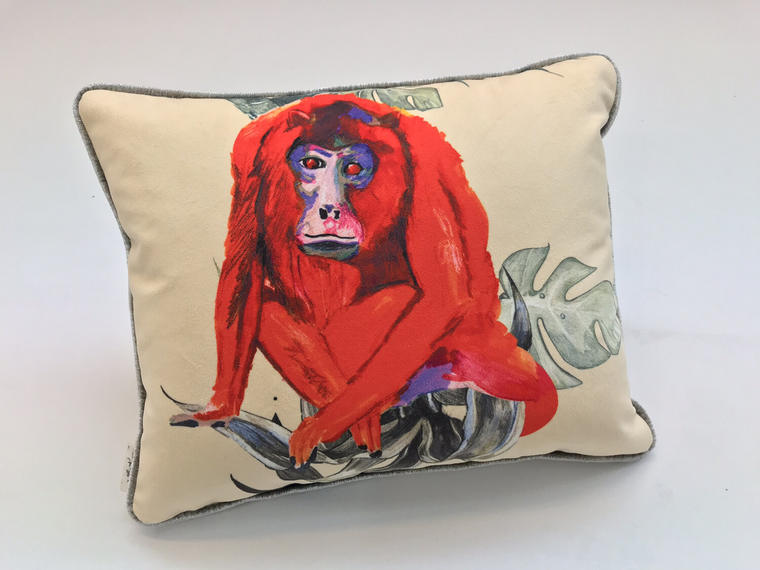 Red Howler/ Snub/nosed monkey lozenge cushion - Store - Atelier Ray Clarke