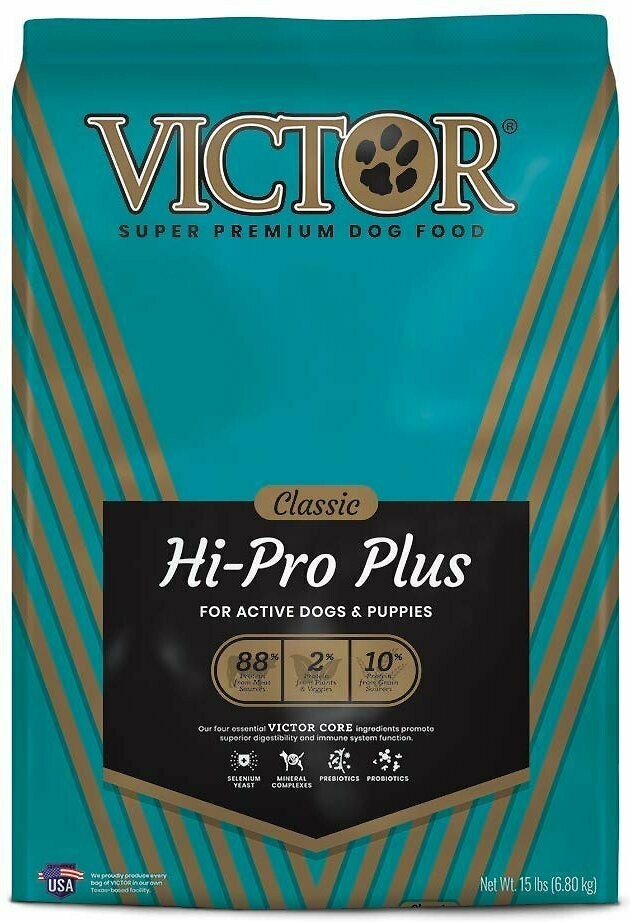 Victor Hi-Pro Plus Formula Dry Dog Food- 15lbs