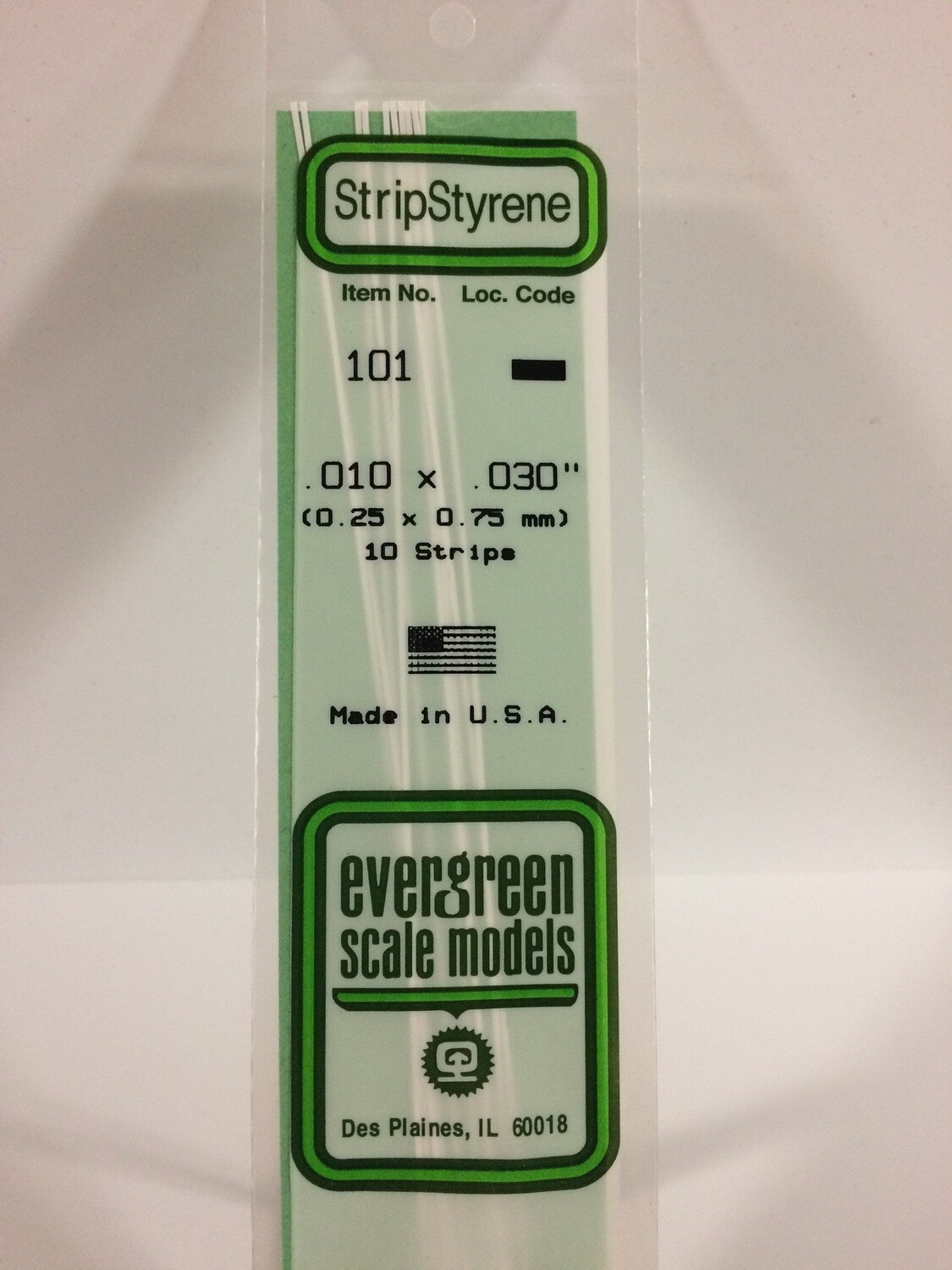 Evergreen Styrene Strip .010"x.030"