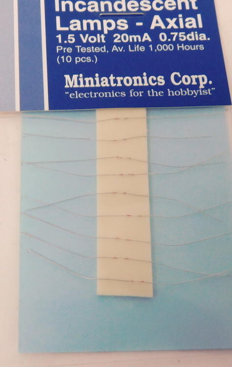Miniatronics Incandescent Axial lamps 1.5v