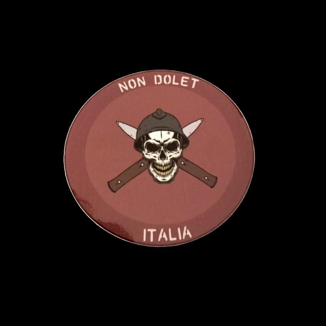 Sticker Dark Red Round NDA Logo