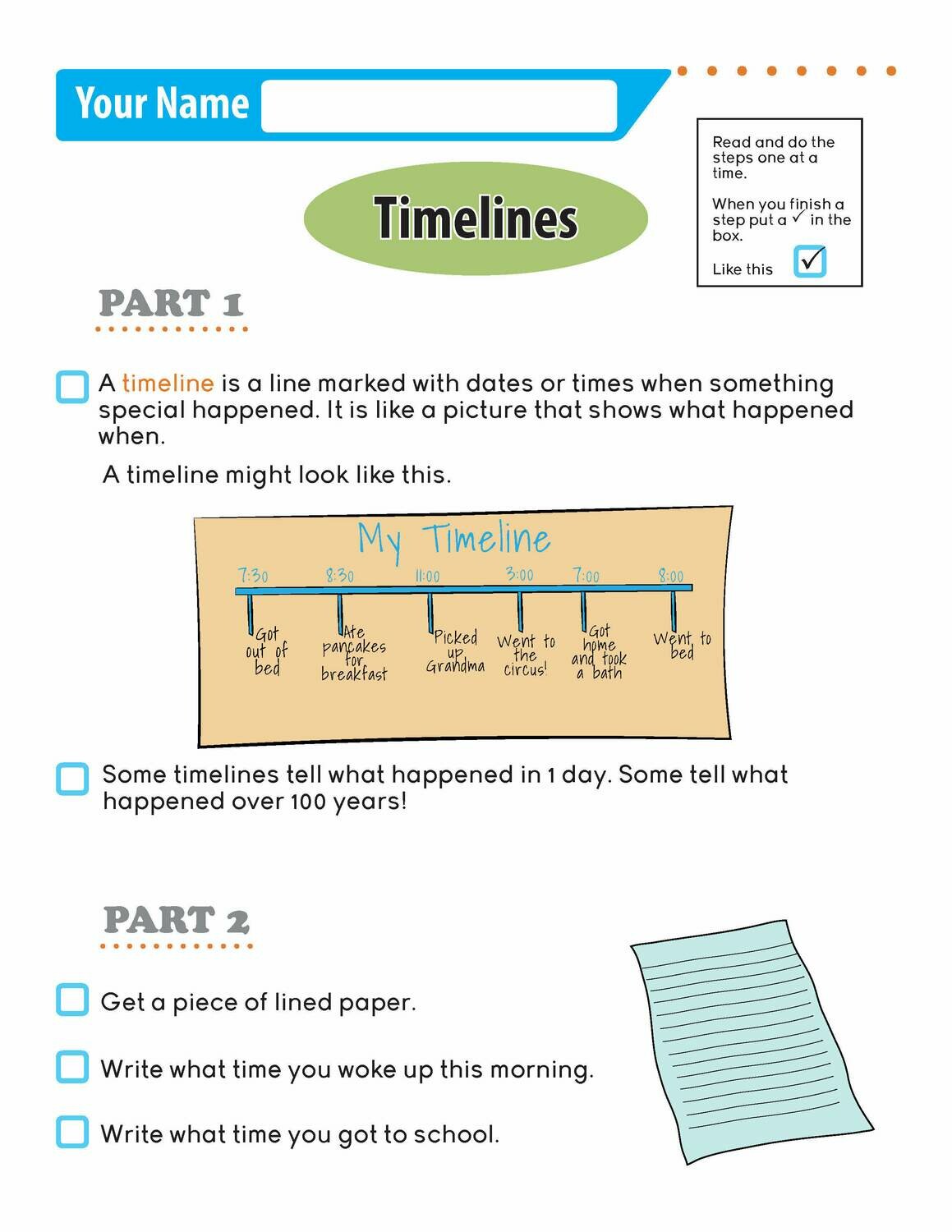 Independent Learning Activity - Timelines
