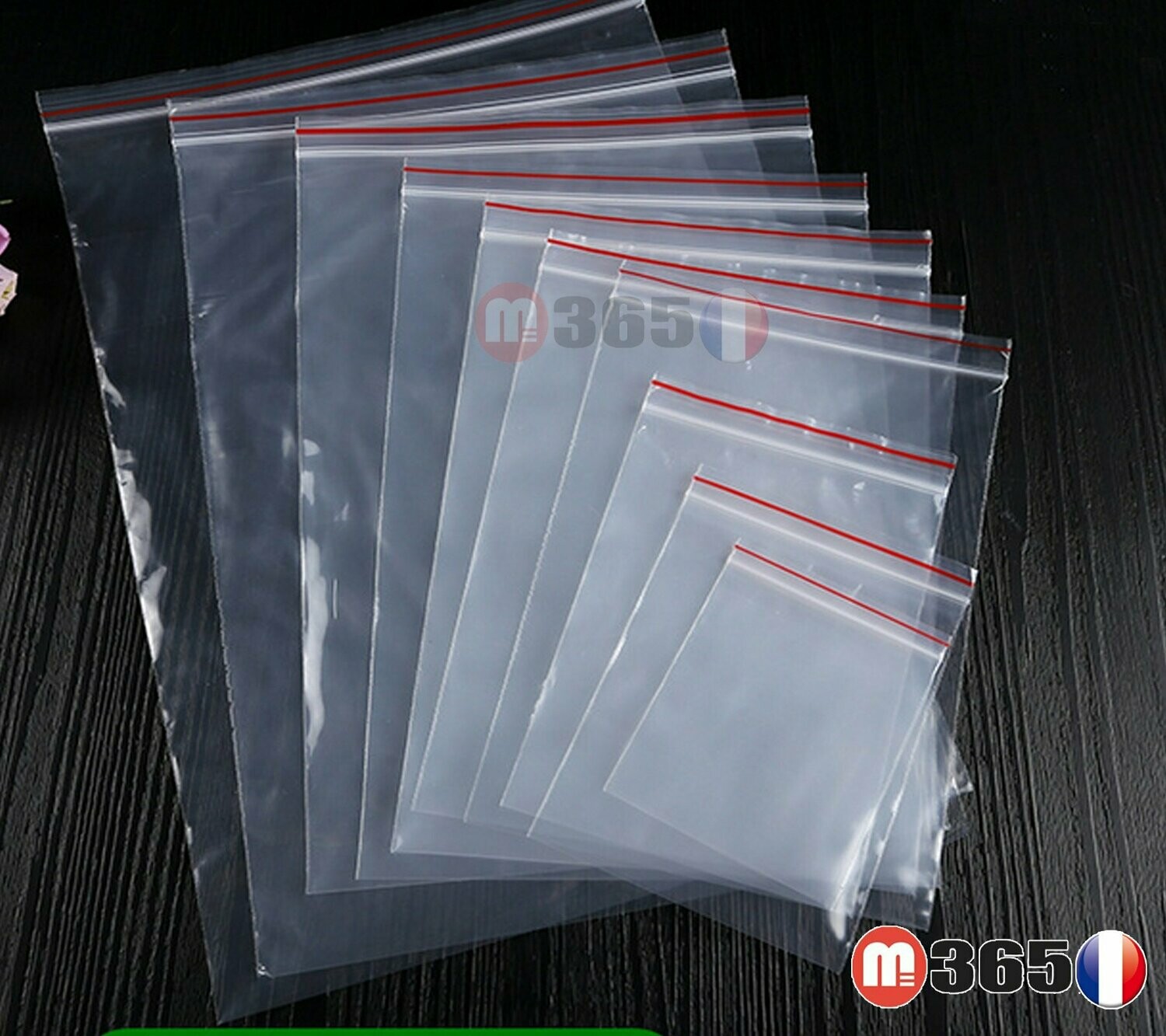 lot de 100 Sachet plastique fermeture ZIP Transparent