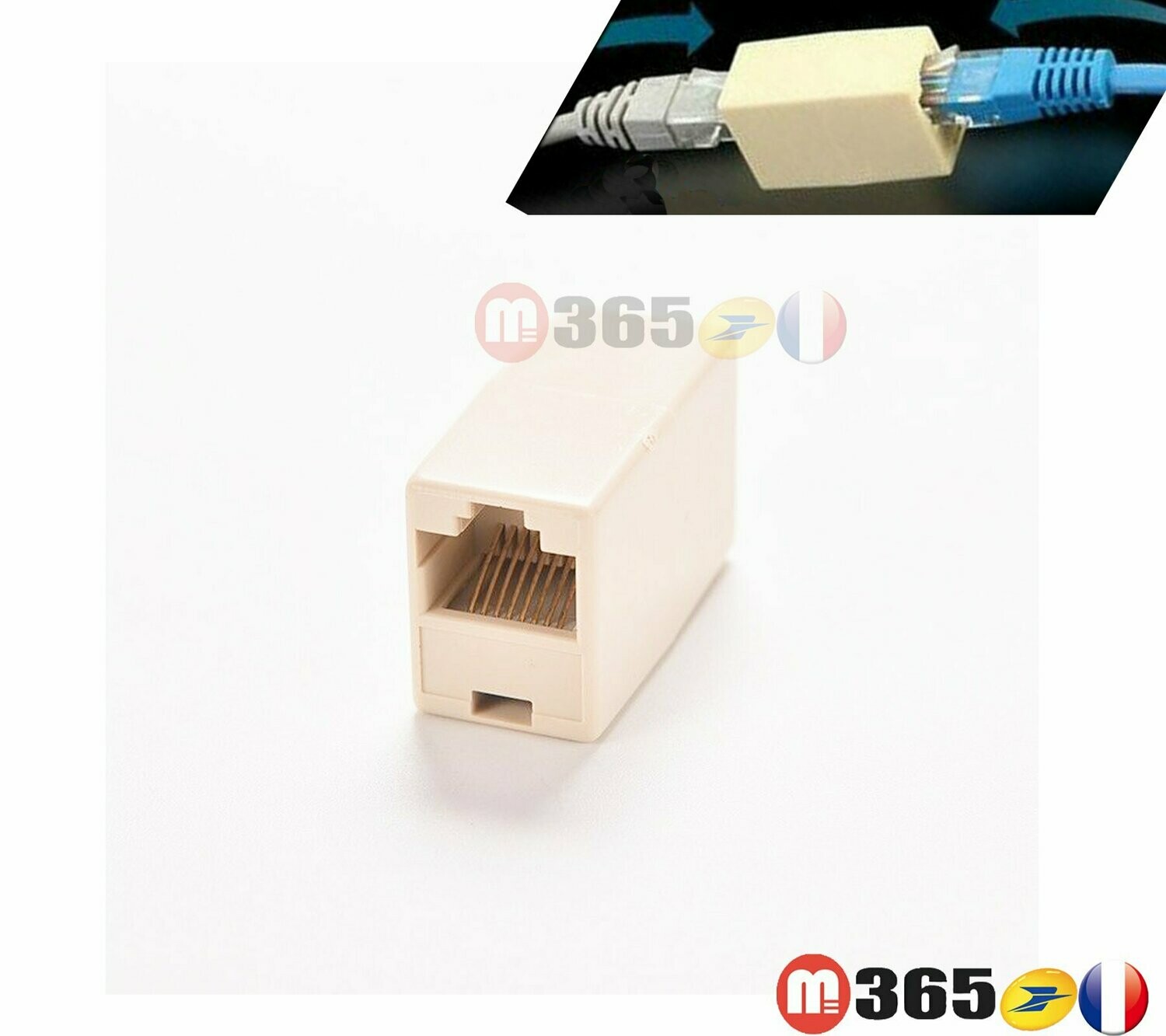 lot de 2 Coupleurs RJ45 reseau Extender Adaptateur
