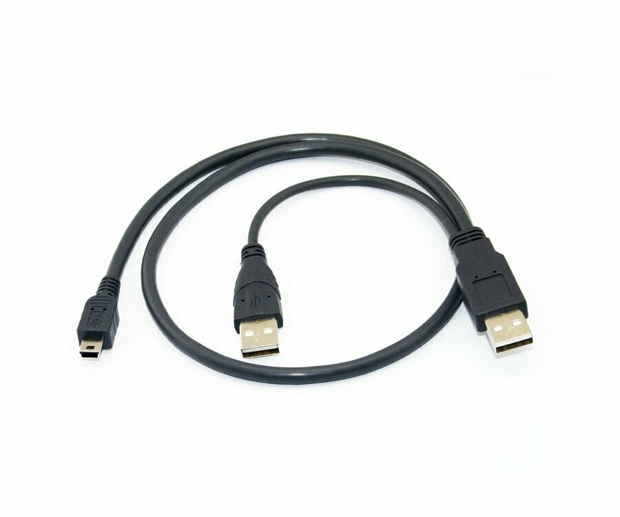 Cable double usb alimentation mini usb pour boitier disque dur externe ...