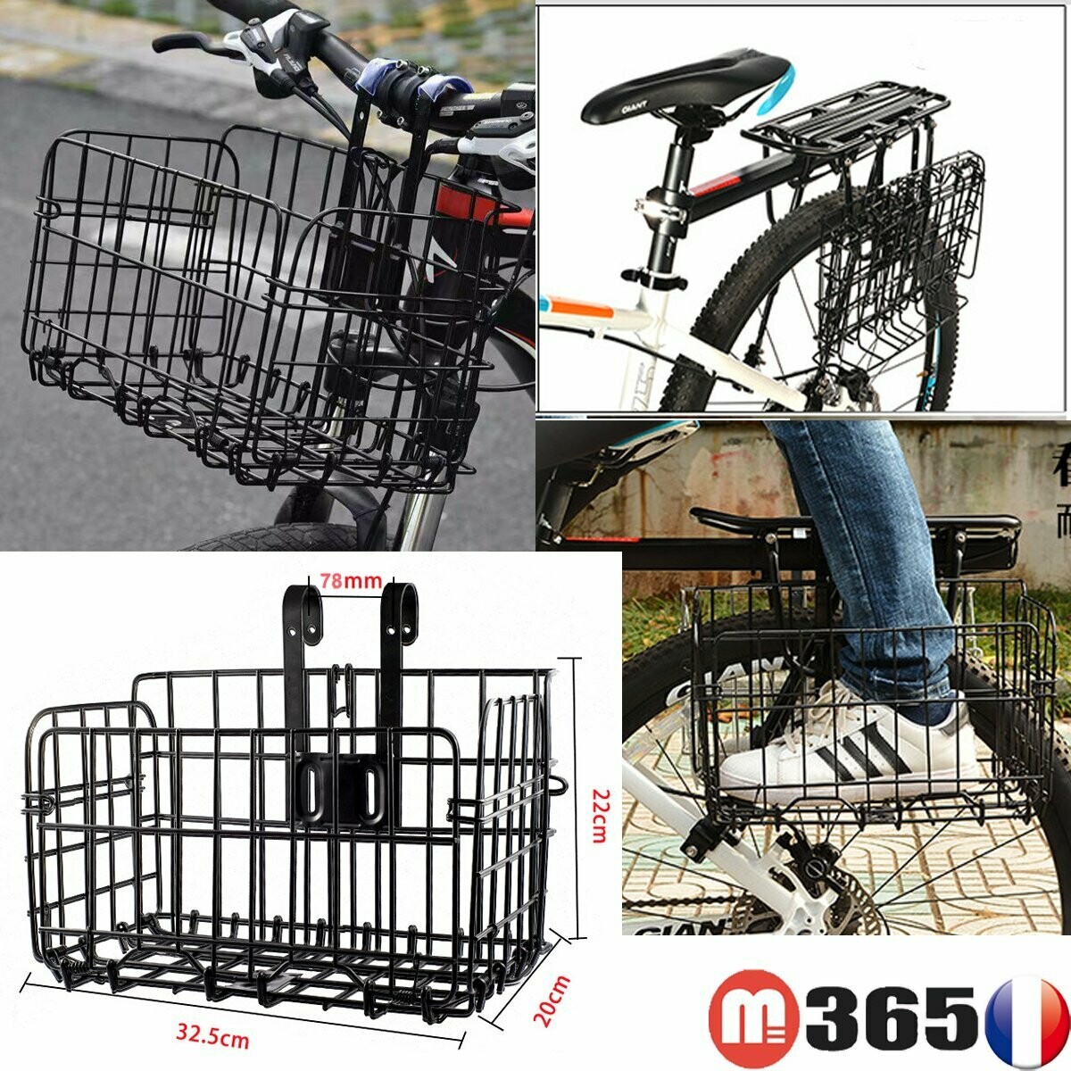 panier velo avant ou arrière panier repliable corbeille vélo