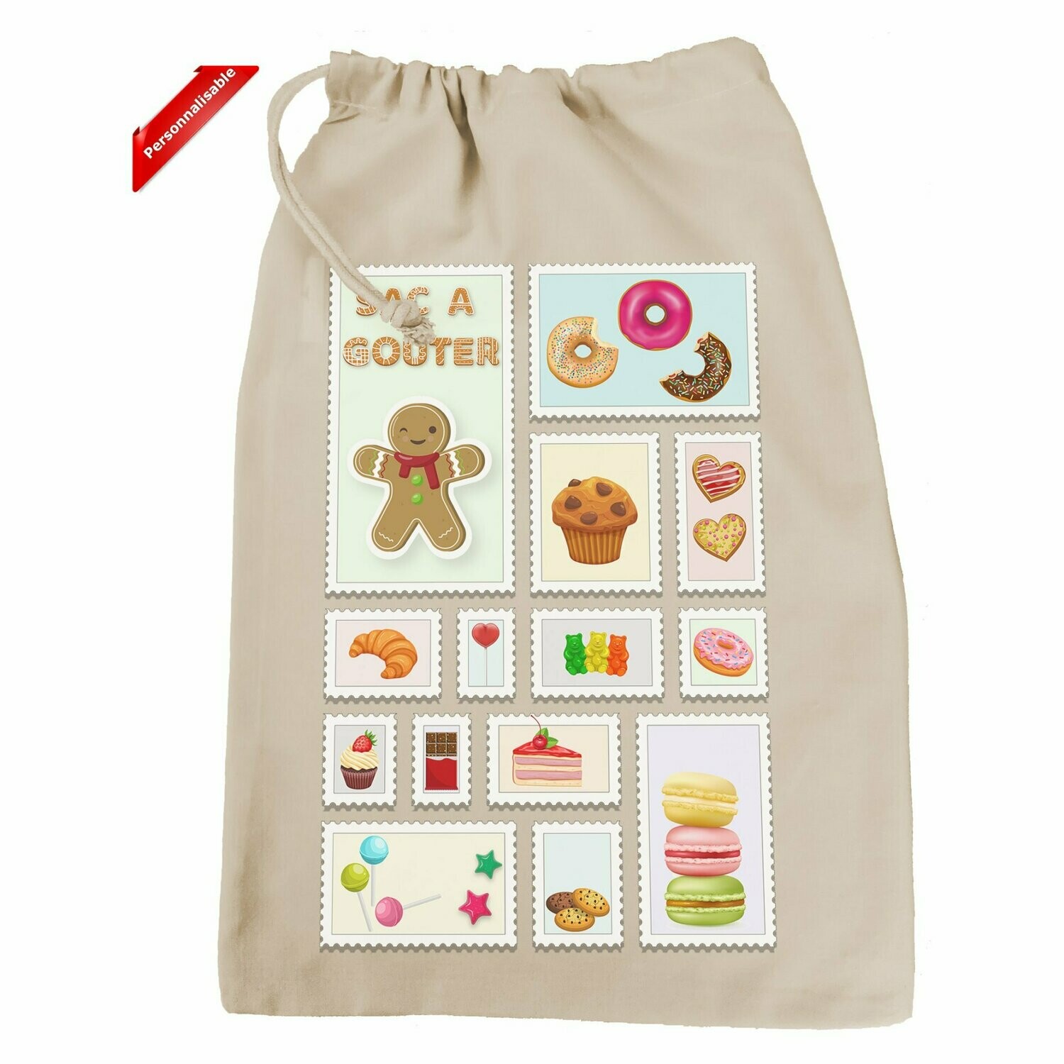 Sac à goûter personnalisable au prénom de votre choix