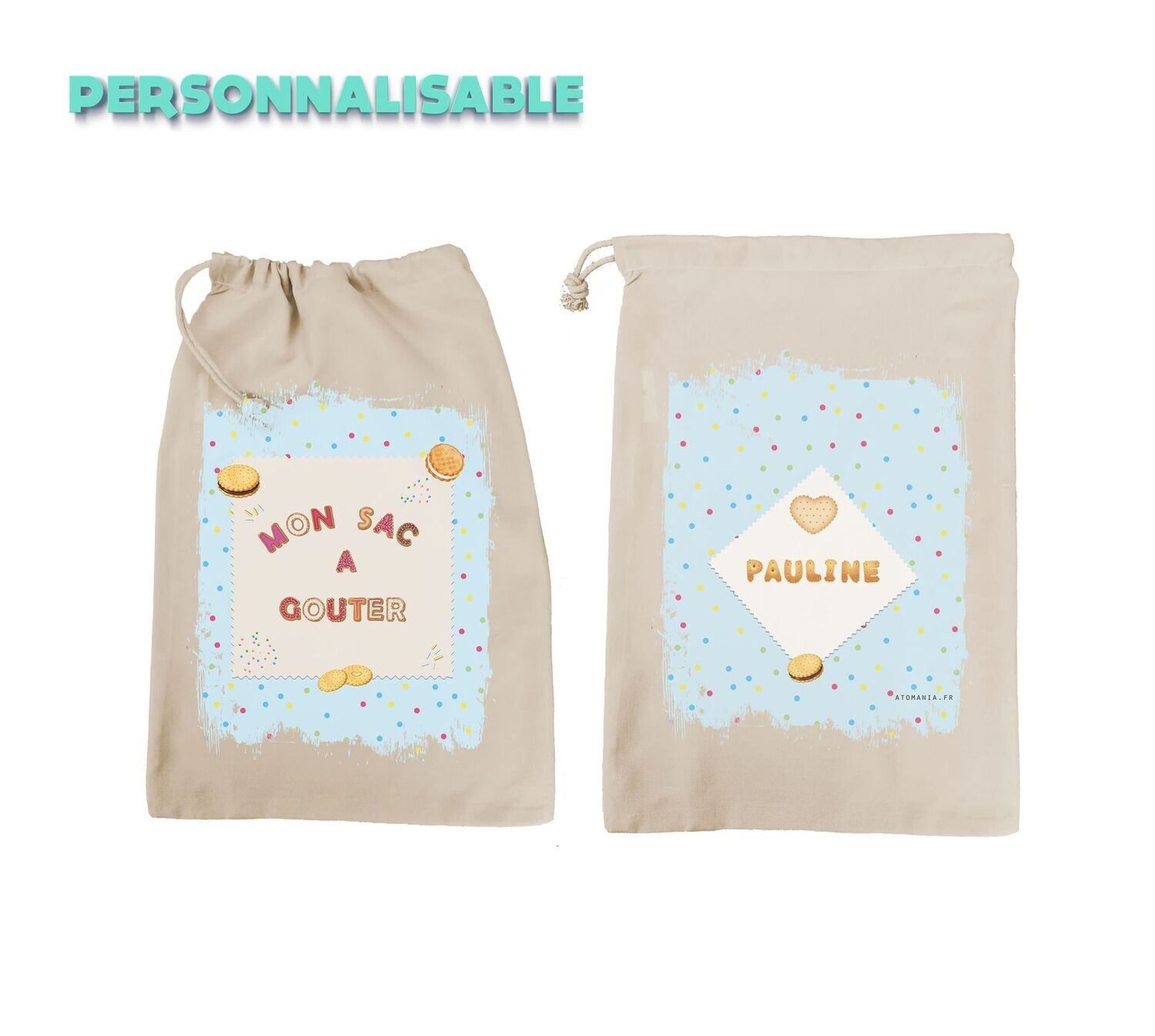 Sac à goûter personnalisé Atomania, sac idéal pour les enfant et pour ...