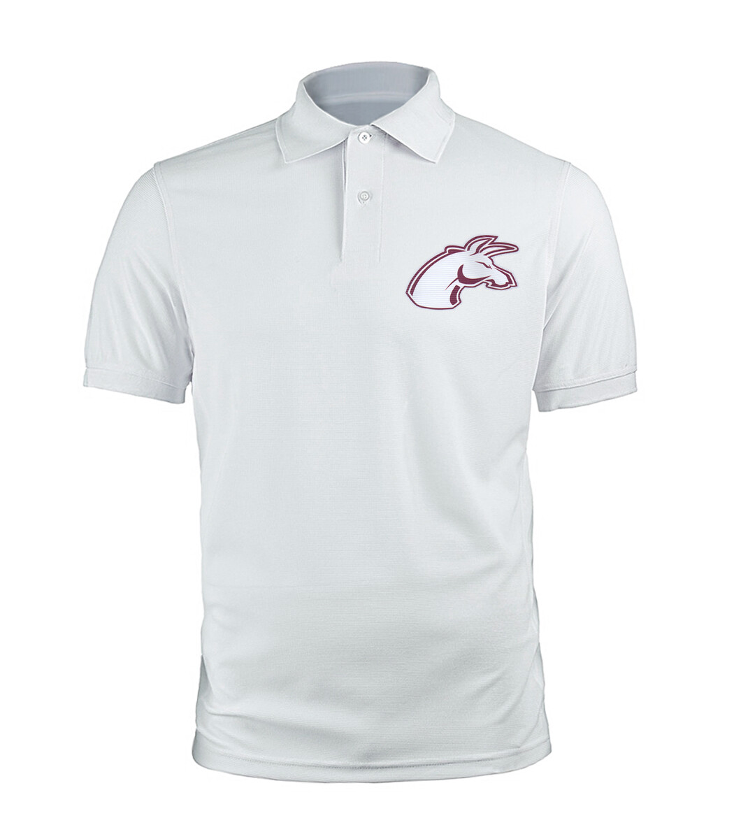 PLAYERA BLANCA TIPO POLO PARA CABALLERO DRY FIT BURROS BLANCOS IPN