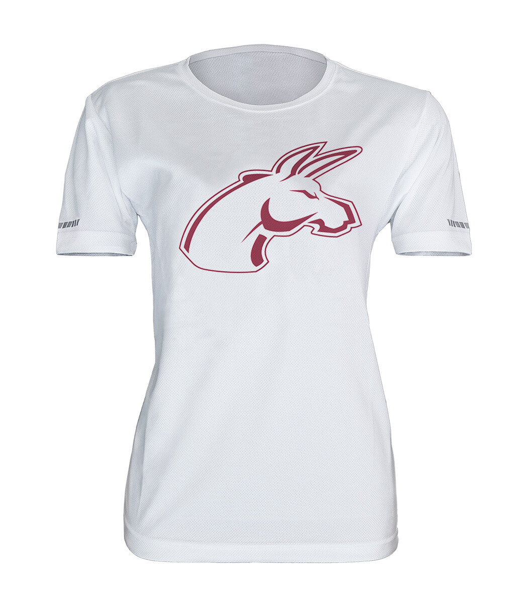 PLAYERA DRY FIT DEPORTIVA DAMA BURROS BLANCOS IPN