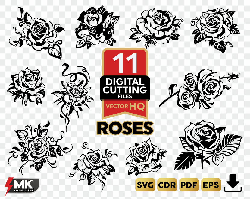 Roses SVG Bundle | SVGMKCREATIVE