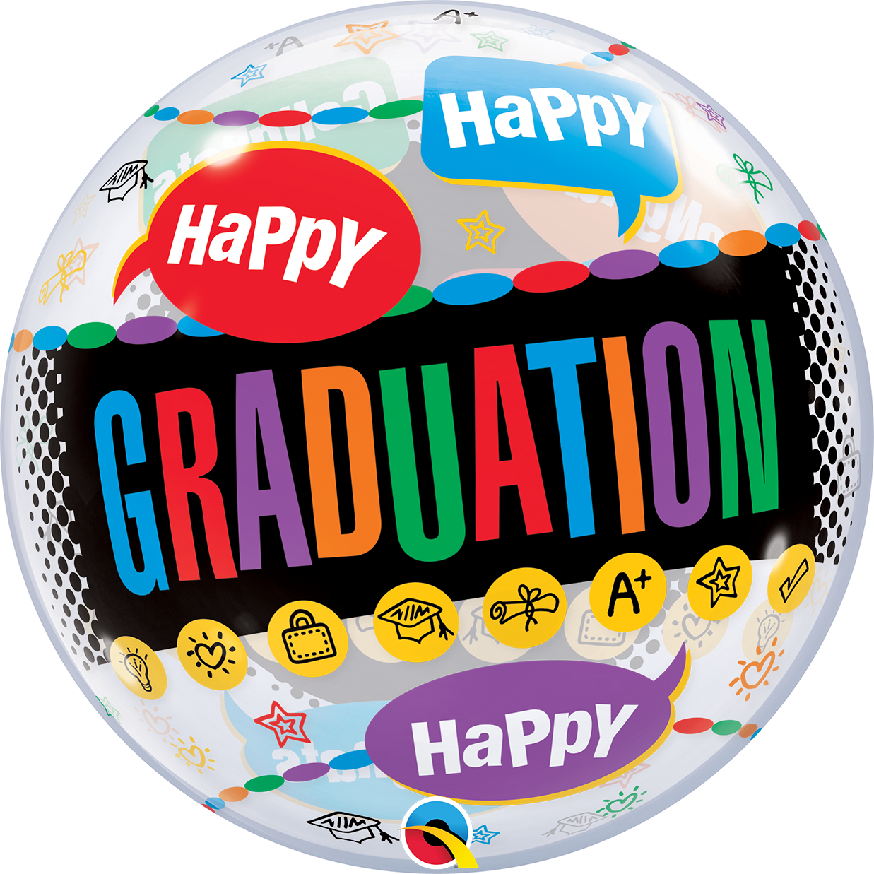 Happy Graduation - Congrats Grad Bubble Balloon *Helium filled*