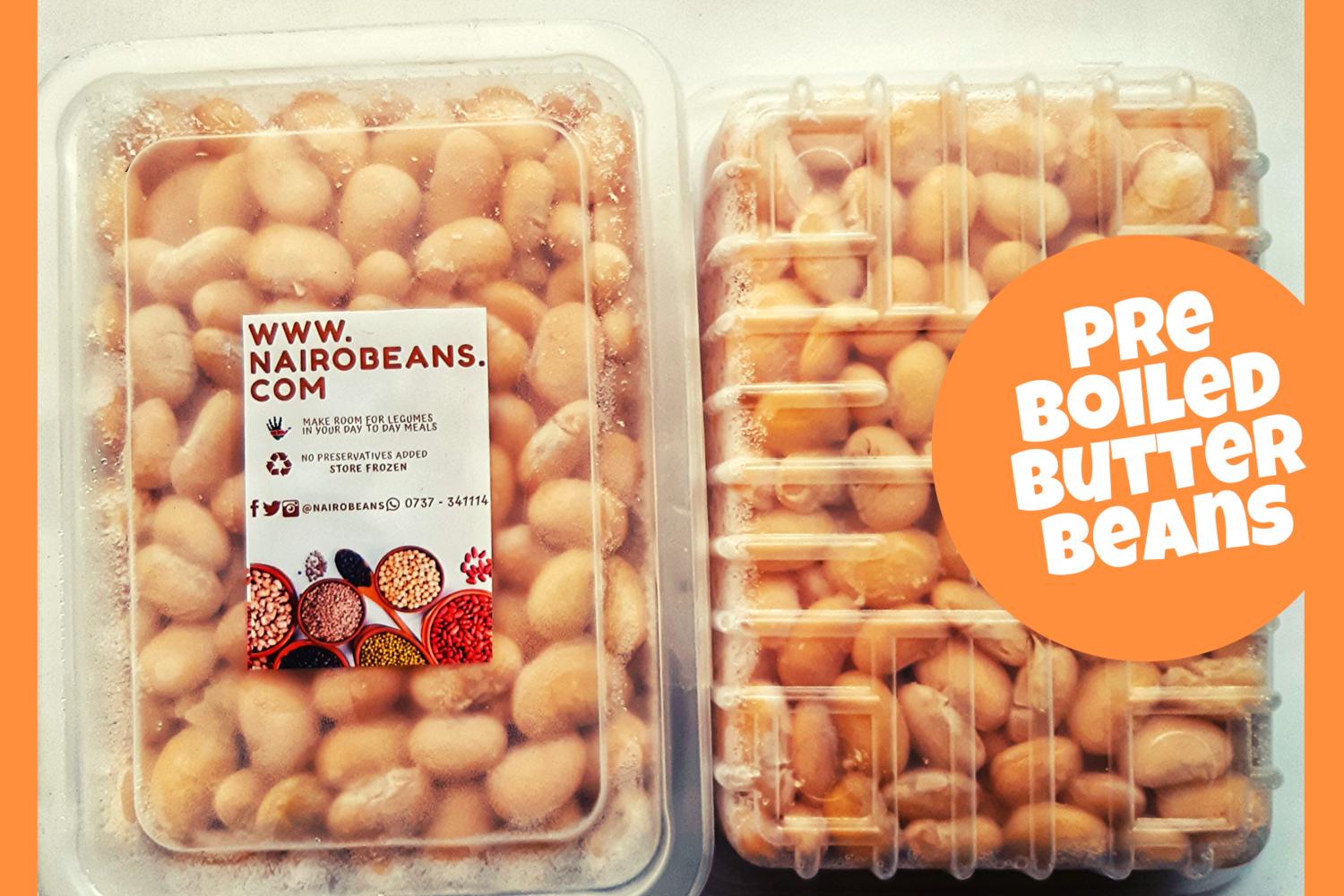 Pre Boiled Butter beans 500g pack