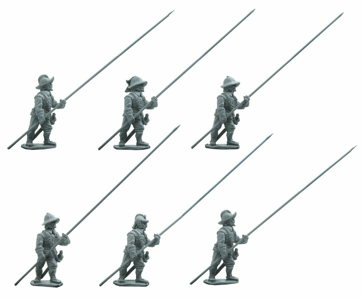 28mm Thirty years war armoured pikemen standing pike at 45 degrees