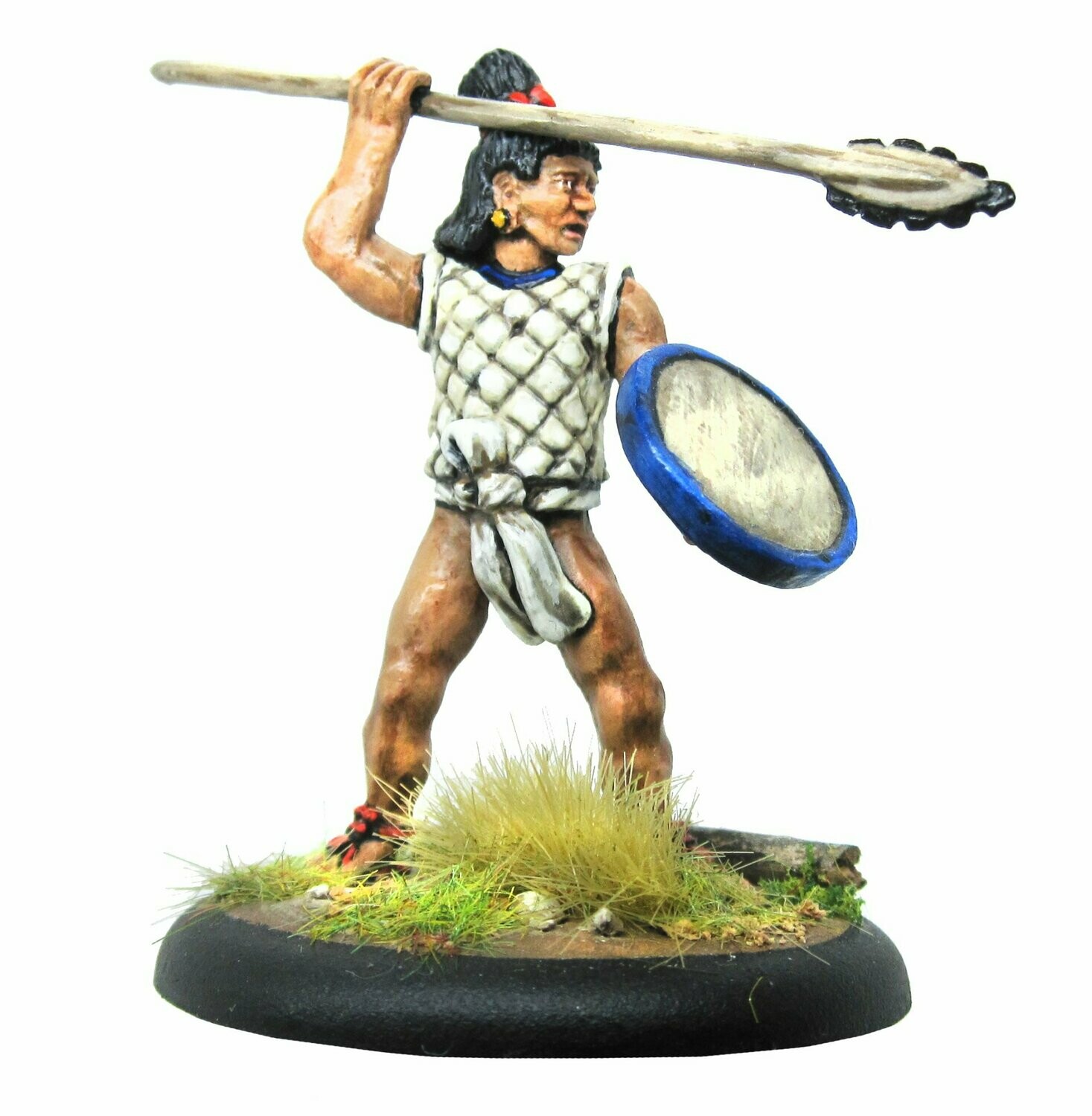 Aztec warrior quitled armour with spear