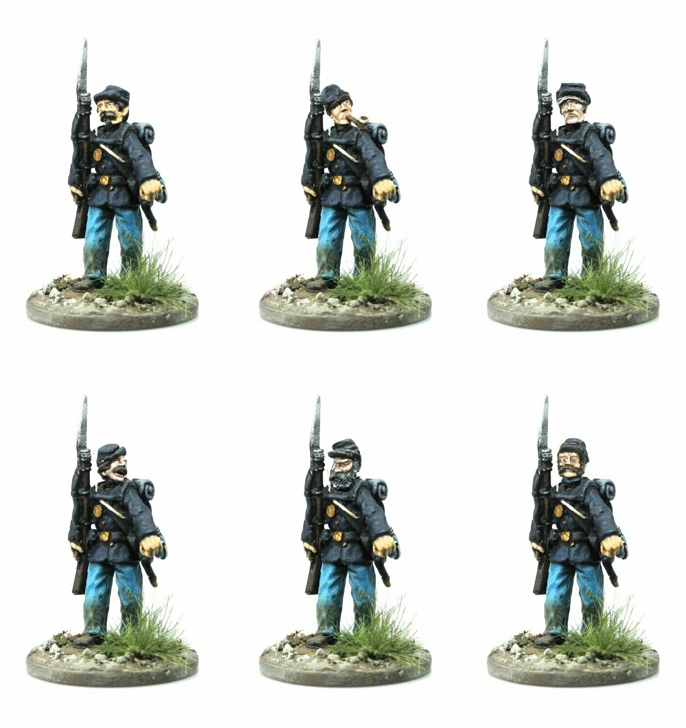 Union infantry wearing backpacks quickstep/ shoulder arms