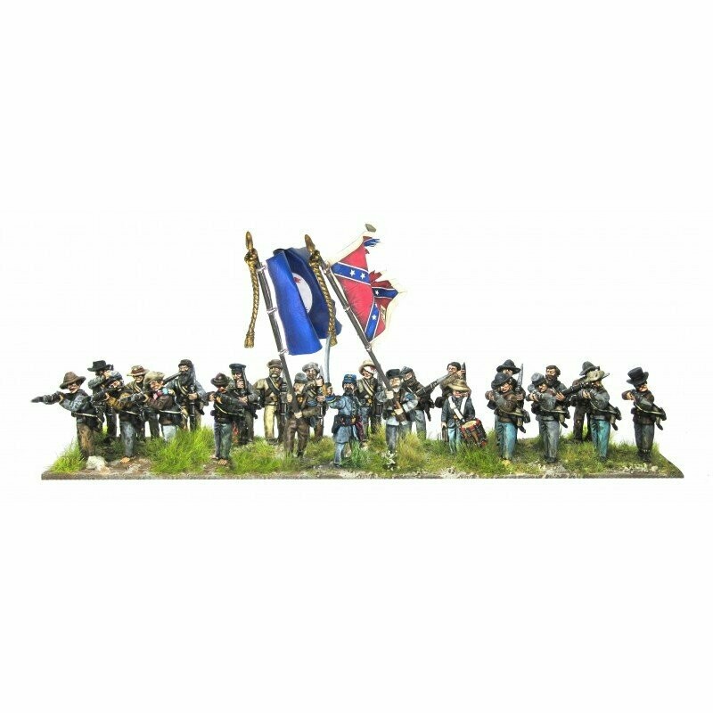 28mm Confederate regiment firing line