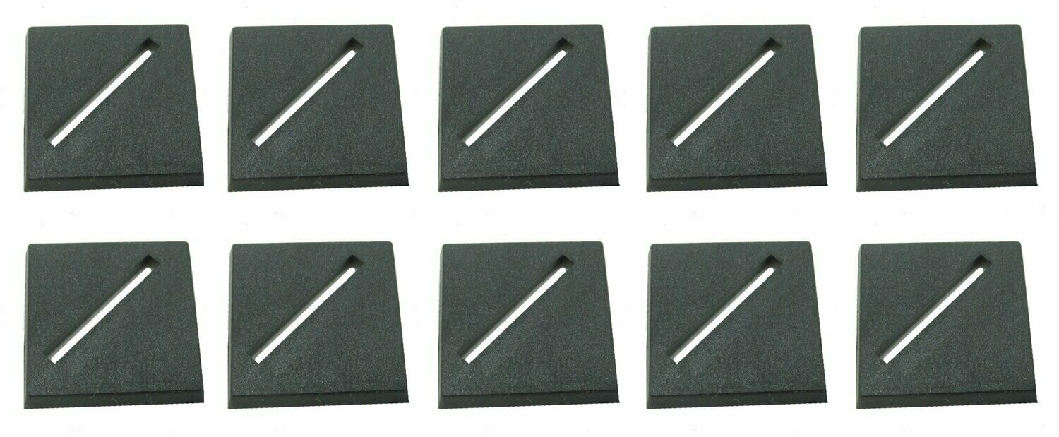 25mm square black plastic bases x 10
