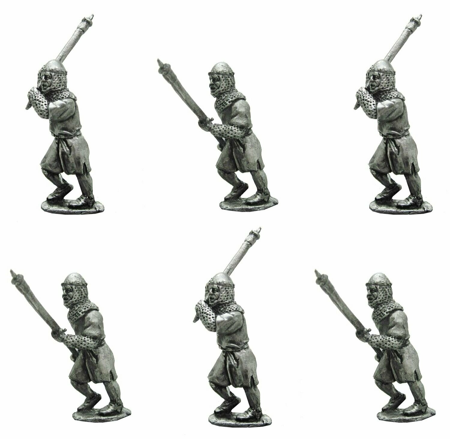 28mm Medieval Flemish City Militia attacking.