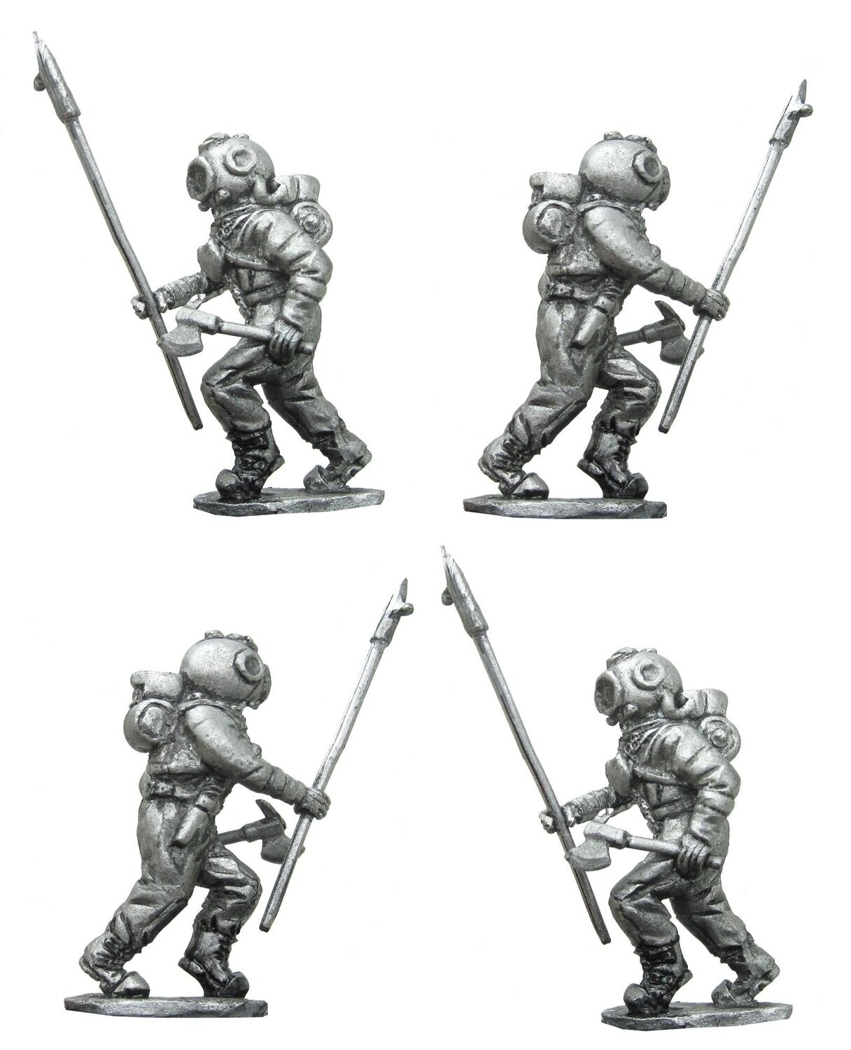 28mm Victorian Deep Sea Divers advancing.