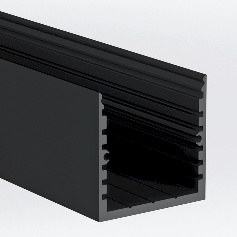 LED Profil schwarz BxH = 35x35mm Länge 3m
