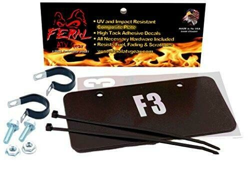 Feral ATV/UTV License Plate Kit Black Composite (04202B)