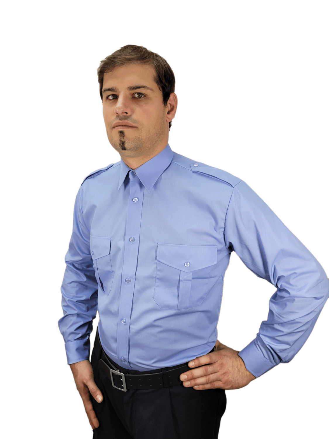 Feuerwehr Hemd Herren langarm blau