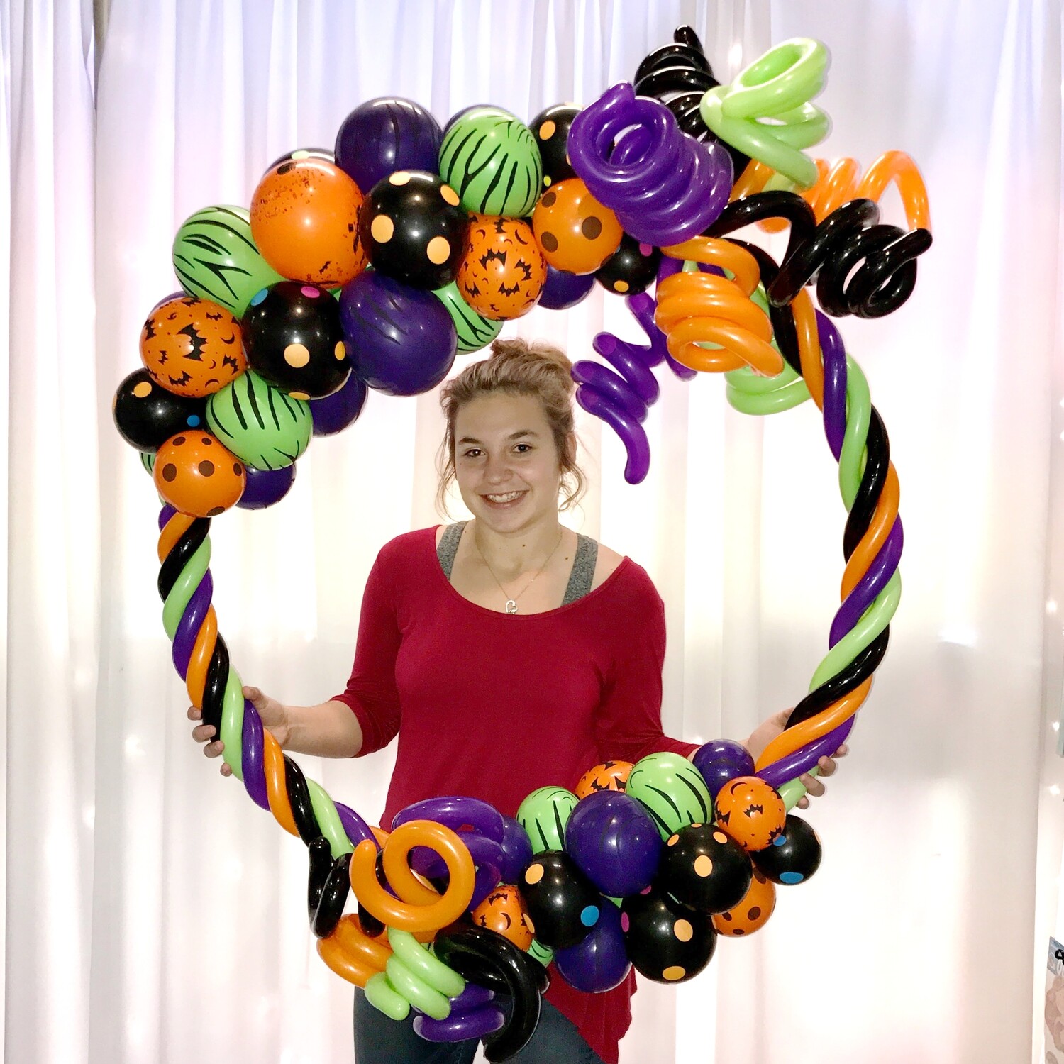Round crazy photo frame halloween wreath