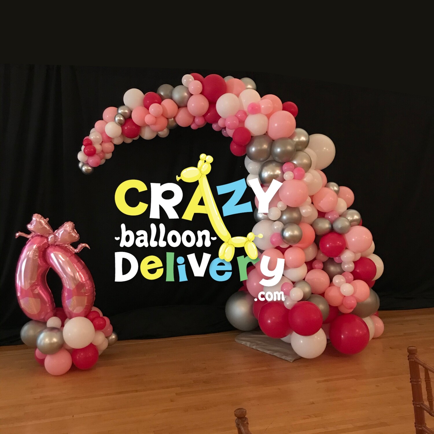 Floating balloon arch in Blue Bell PA, fully assembled