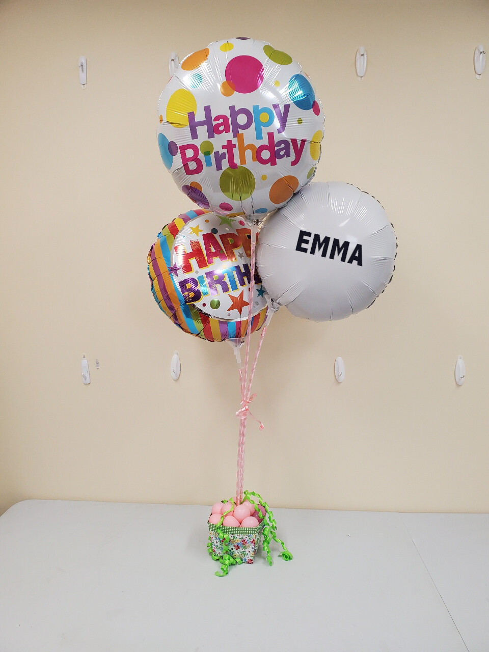Personalized Birthday Balloon Bouquet Delivery, helium free (for indoors)