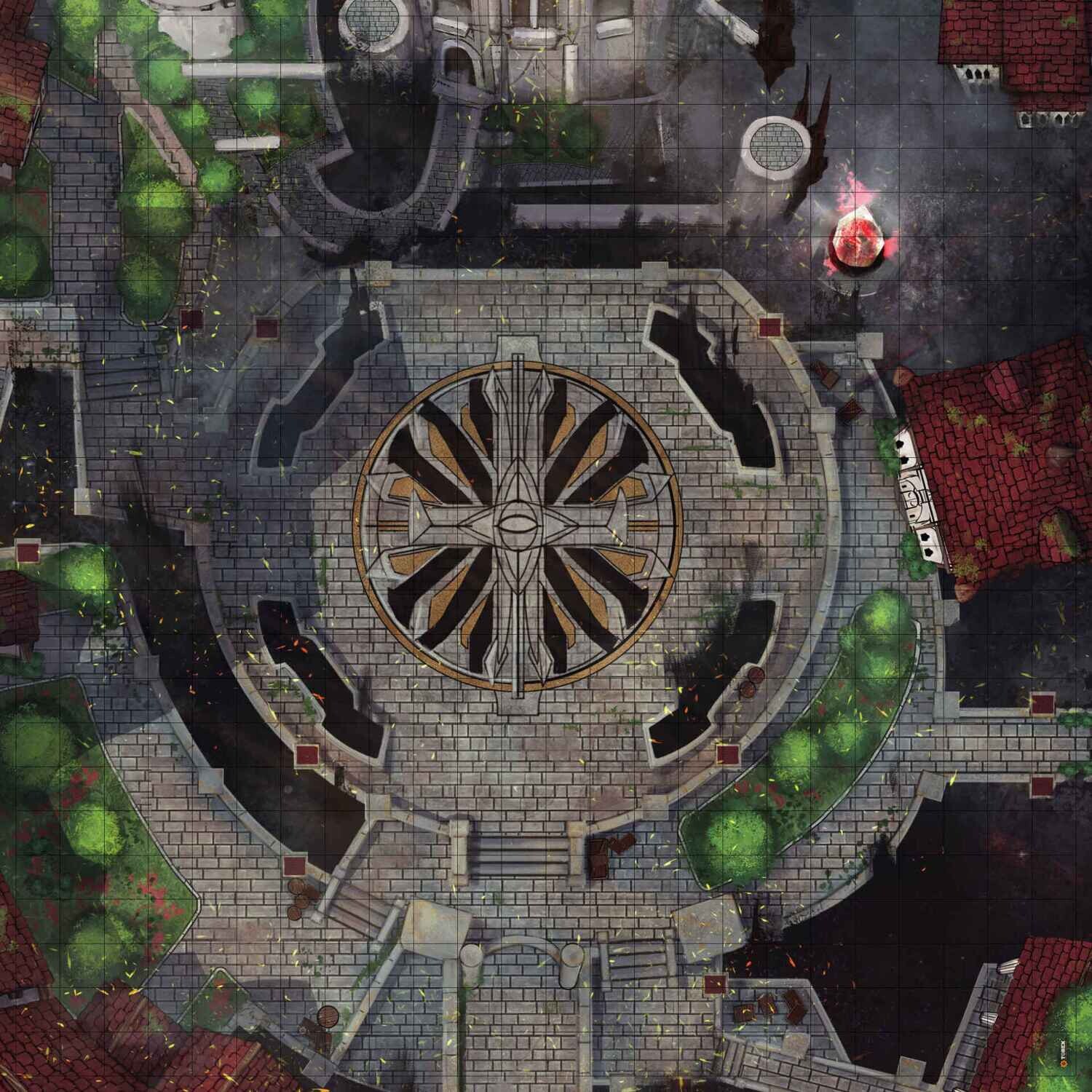 Battlemat RPG Hanging city