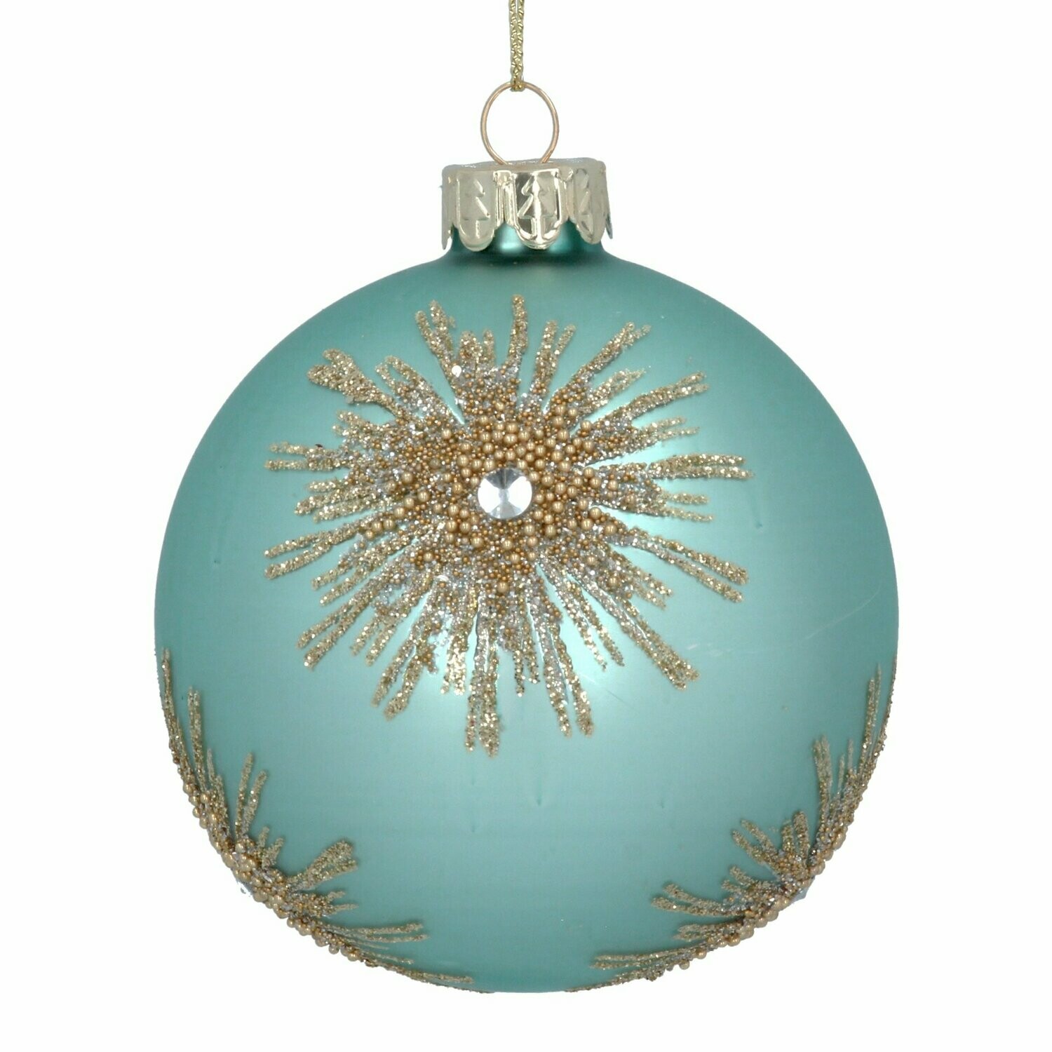Turquoise Bauble w/ Gold Star Burst