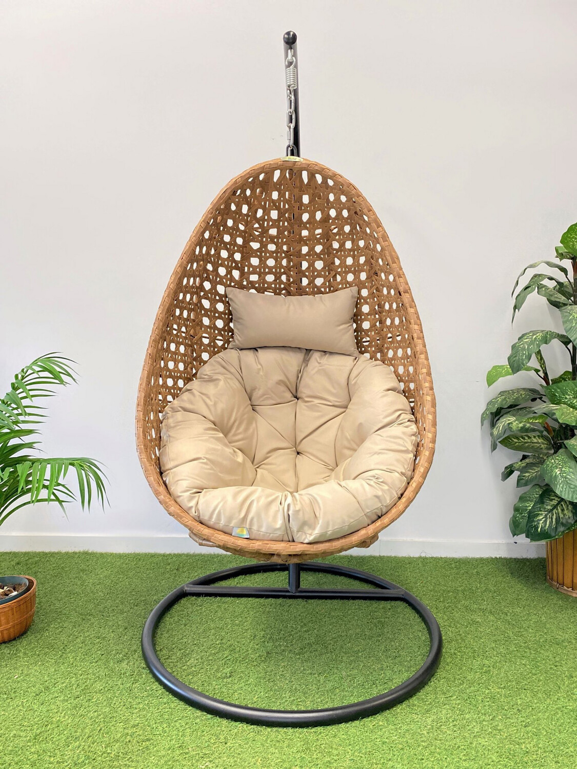 Single Seat Swing Chair with Tan Wicker - View Inventory - FULL CIRCLE ...