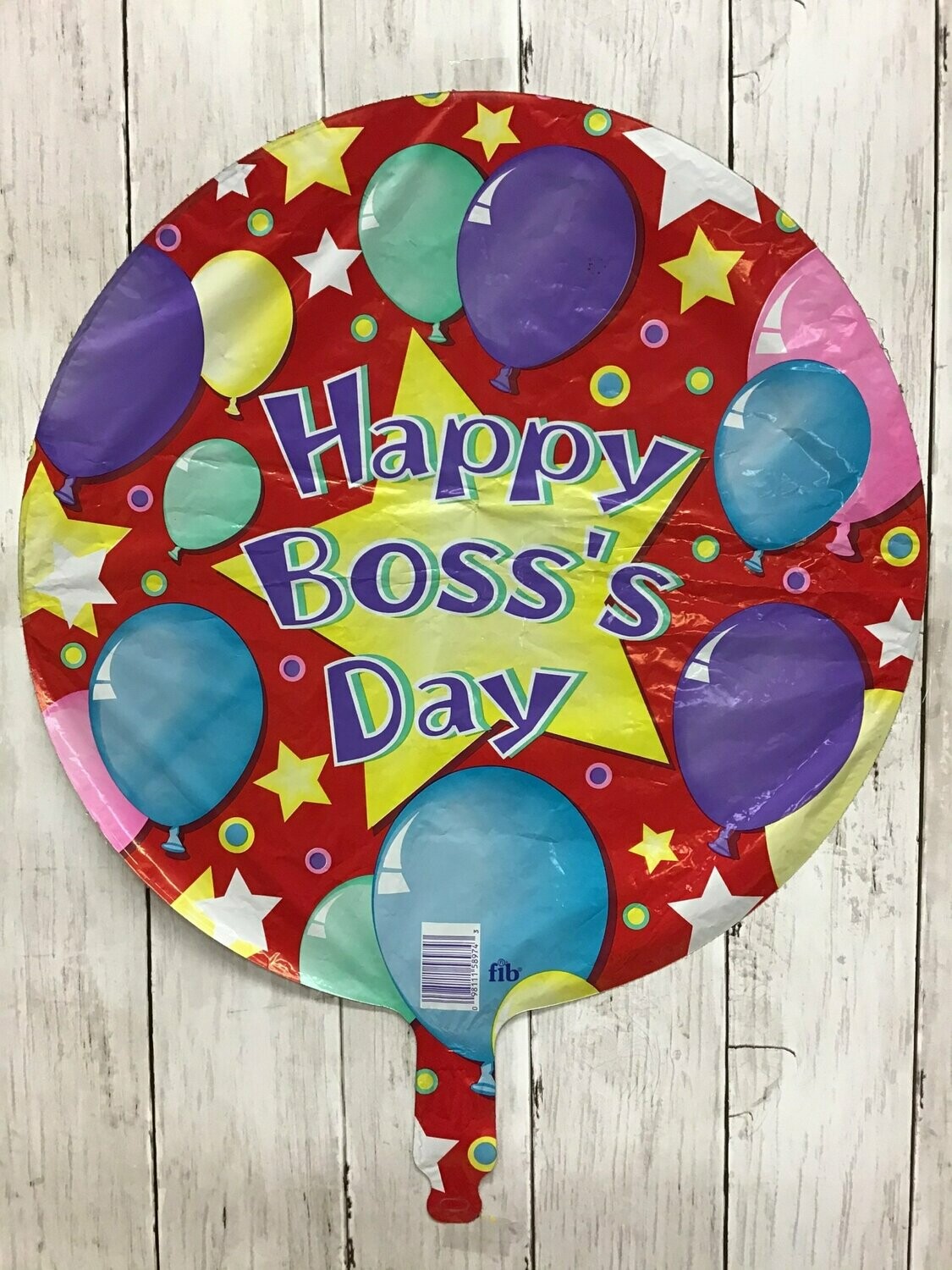 Boss's Day Mylar Balloon #3 red w/ stars