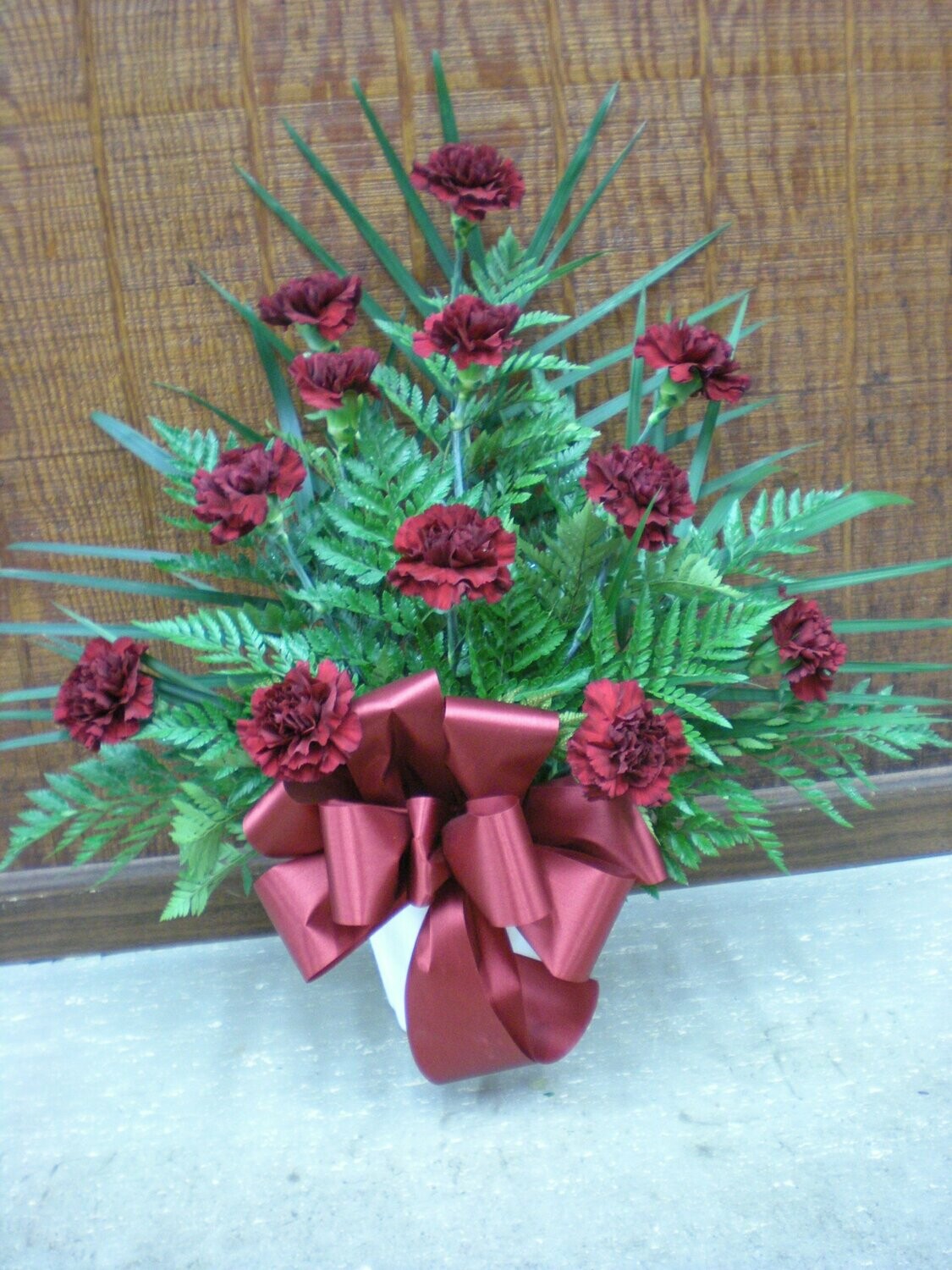 Fresh One Dozen Carnations Arrangement