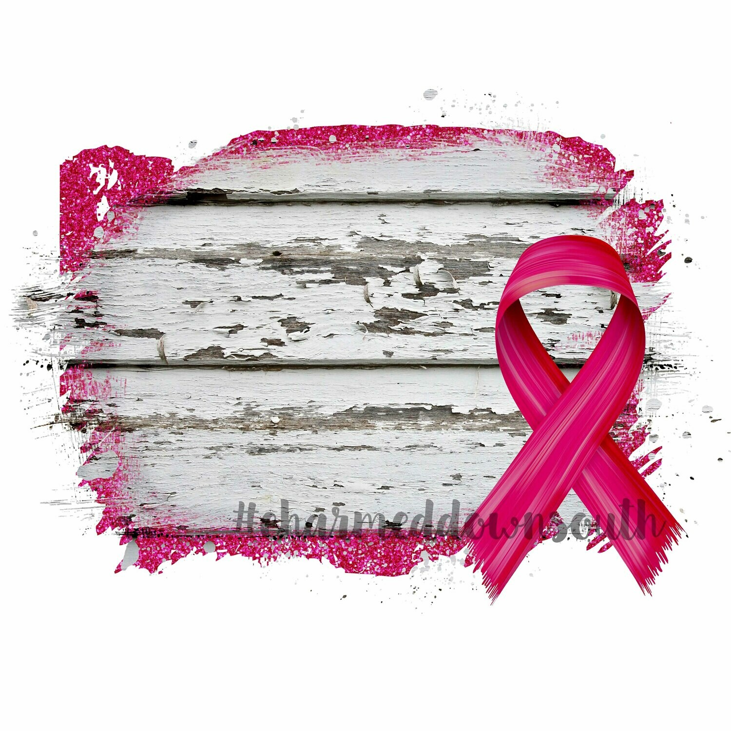 Distressed Pink Ribbon Splash