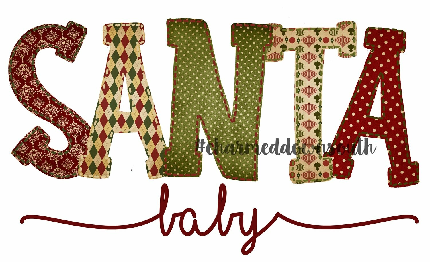 Santa Baby Patchwork Digital Design