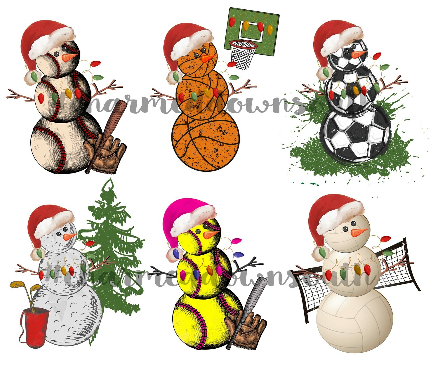 Snowman Sports Bundle Digital Designs