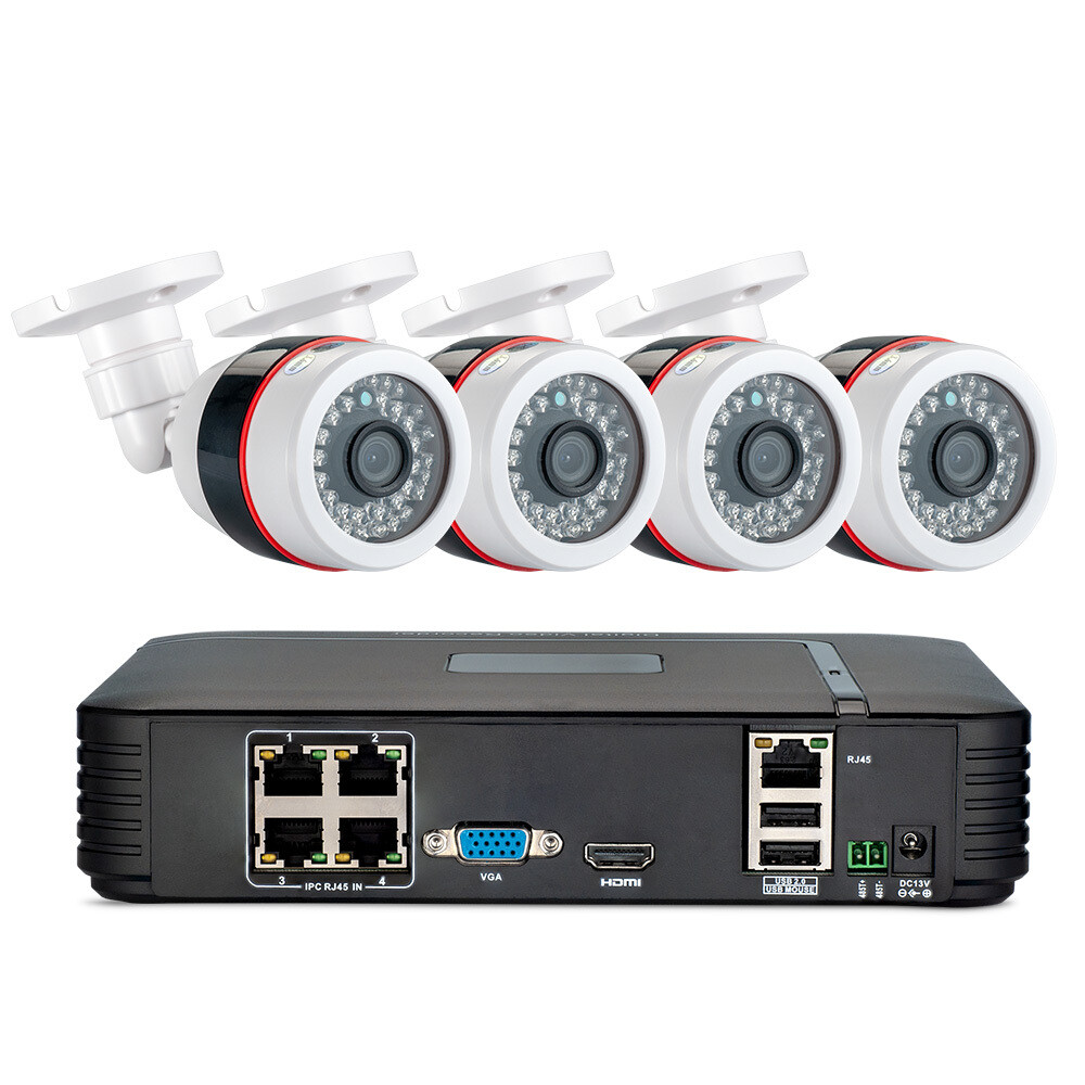 Security Camera System POE 1080P (3 TB Hard Drive) (4 of 2MP Cameras ...