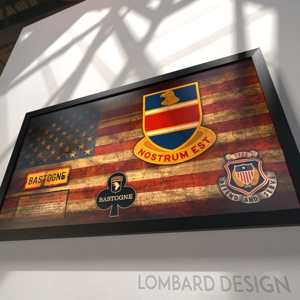 326 BEB "Sapper Eagles" Rustic Flag Plaque