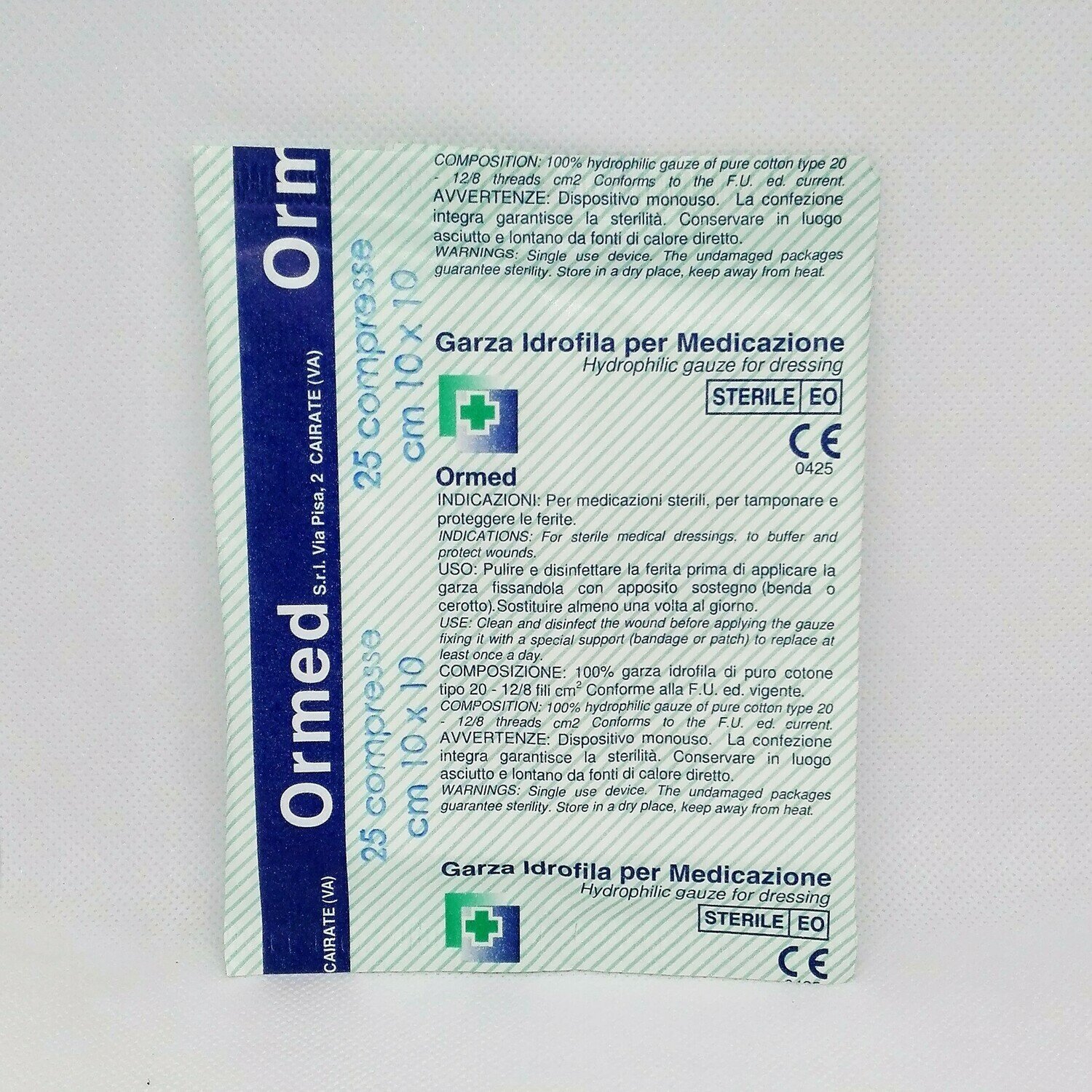 GARZE CM. 10 X 10 - 25 COMPRESSE
