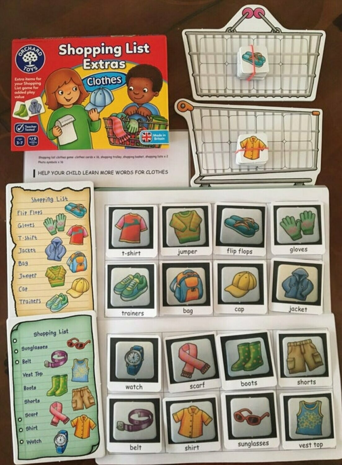 Shopping List Clothes Vocabulary 1 Word Level