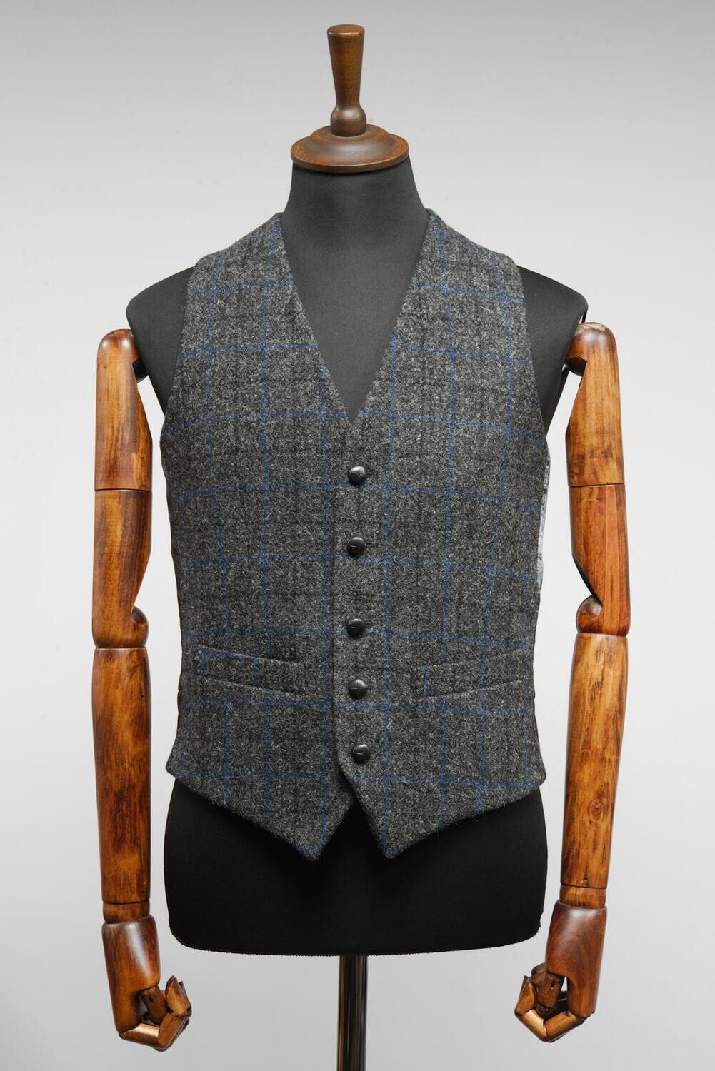 Harris Tweed Iain Waistcoat | Grey Windowpane – Harris Tweed Iain ...