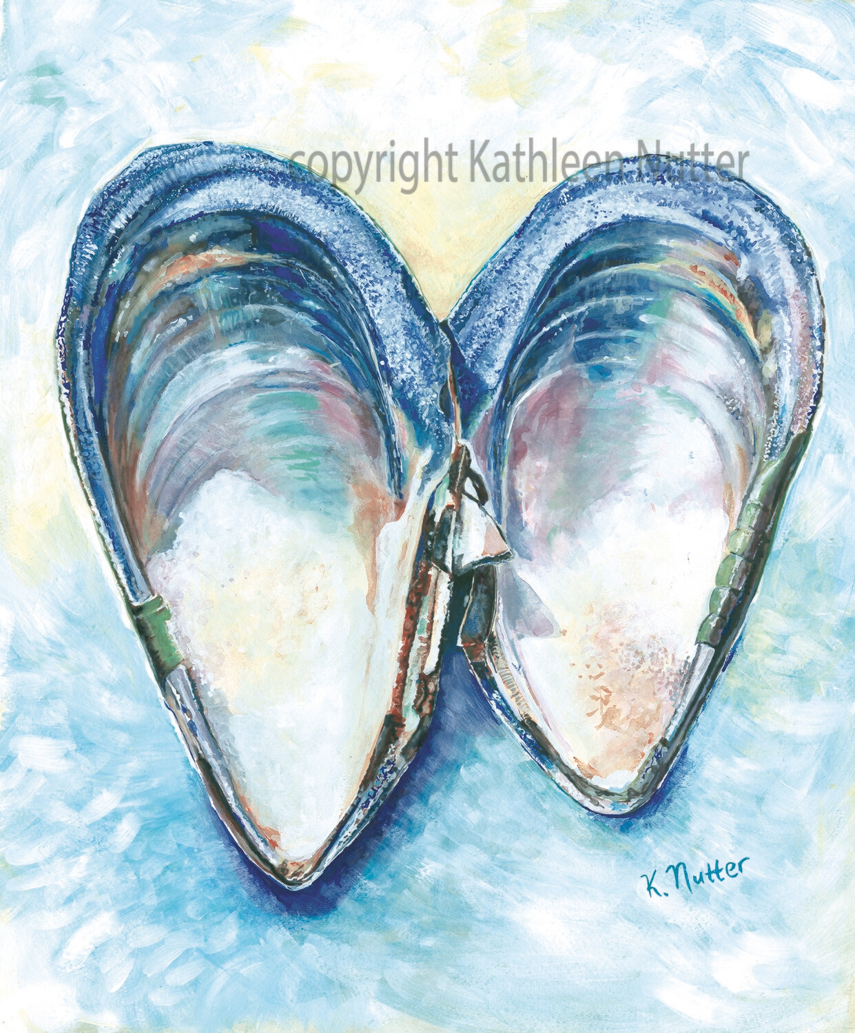 "Big Mussels", Signed Art Print of Original Mussel Shell Coastal Beach ...