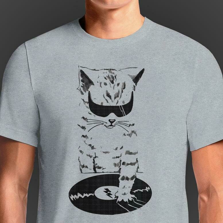 DJ Scratch Cat - Funny Kitty Scratch Turntable T-Shirt | OSOM India Men ...