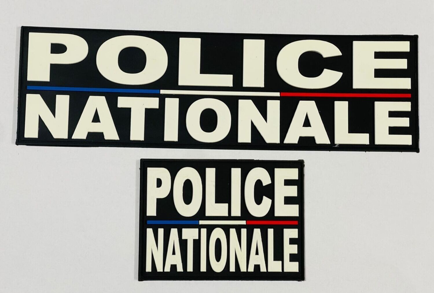 BANDEAUX GOMME POLICE NATIONALE PHOSPHORECENT POUR GILET PORTE-PLAQUES ...